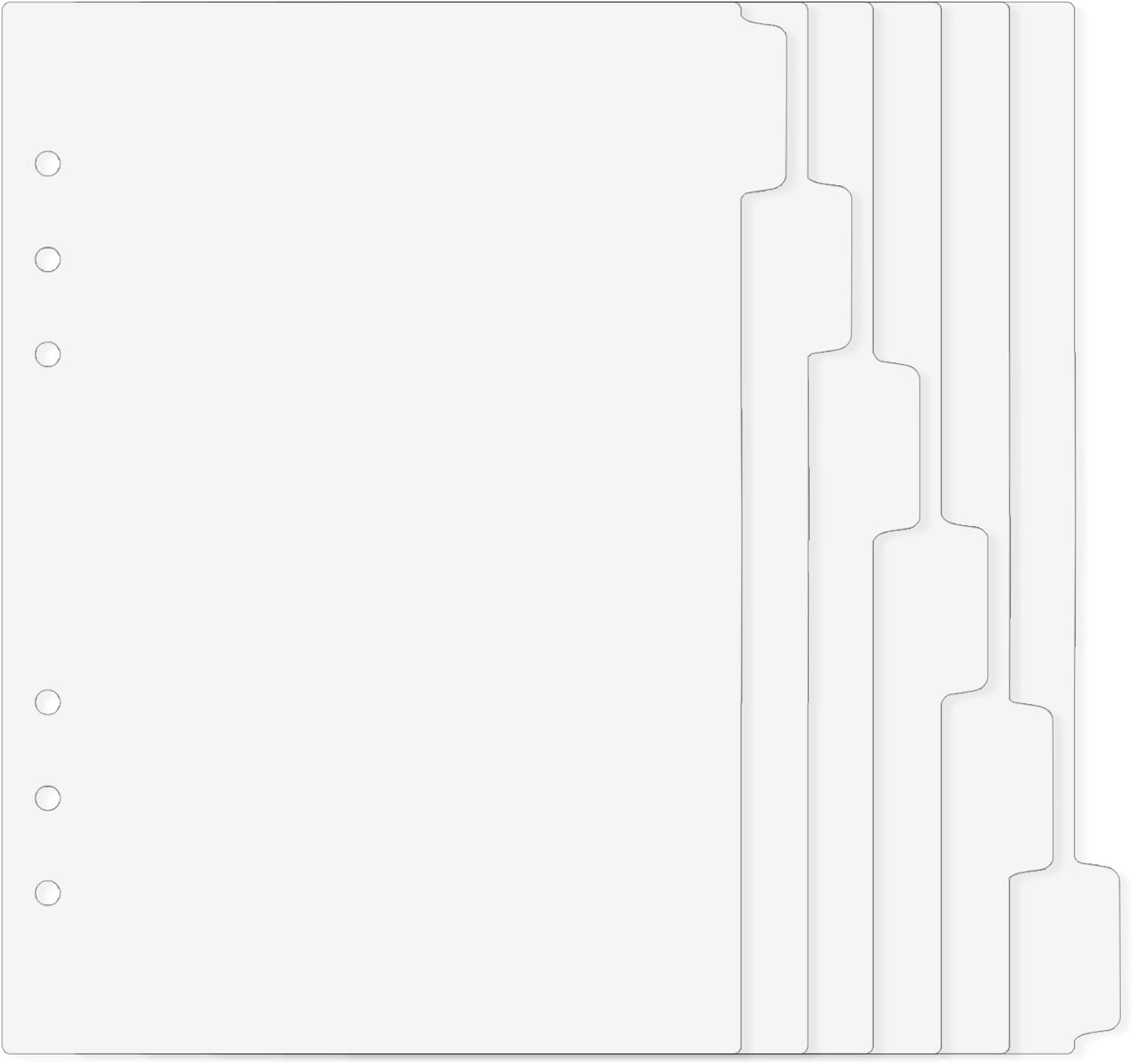 Amazon.com : 6 Pcs A5 Binder Dividers, 6 Holes Clear Binder Divider ...