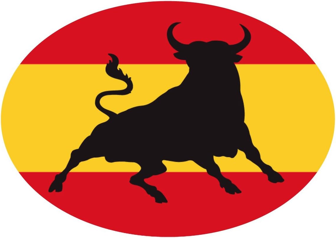 Artimagen Adesivo Bandiera Ovale Spagna Toro 80x60 mm. : Amazon.it ...