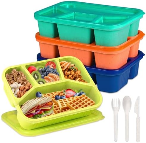 Amazon.com: BIEOFFEI 4 Pack Bento Box Lunch Boxes for Adults, 4 ...