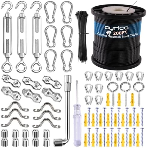 Belio String Light Hanging Kit, Stainless Steel Cable for Outdoor ...