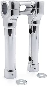 Amazon.com: HongK- Motorcycle CNC Chrome 8" Riser 1.25" Handlebar Top ...