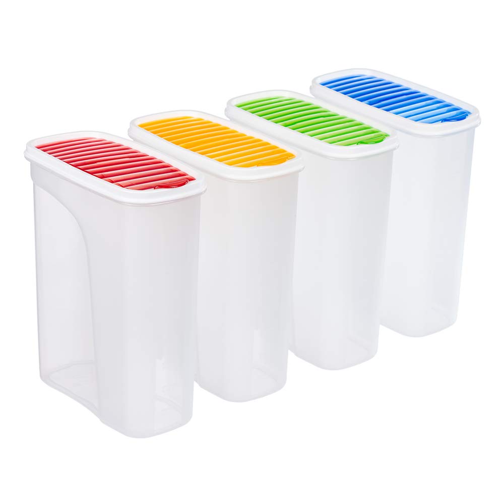 Invero 4 Piece Set of Plastic Kitchen Storage Box Dry Food Dispenser ...