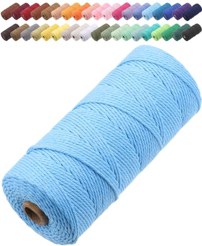 GOHOF Macrame Cord 2mm x 205m Premium Cotton Macrame Rope, 3 Strand ...