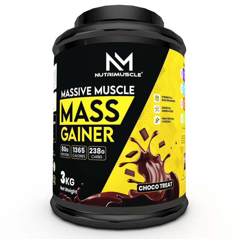 Buy muscle Massive Muscle Mass Gainer - 3 Kgs - Choco Treat (Chocolate ...