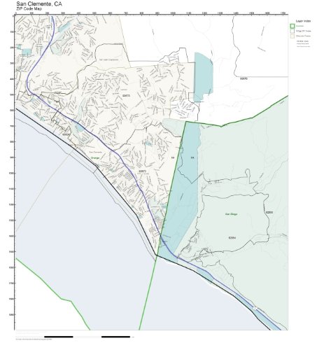 ZIP Code Wall Map of San Clemente, CA ZIP Code Map Not Laminated ...