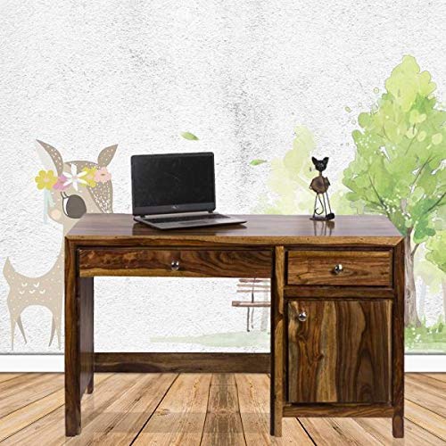 Natraj Handicraft Sheesham Study Table with Drawer & Cabinet Storage ...