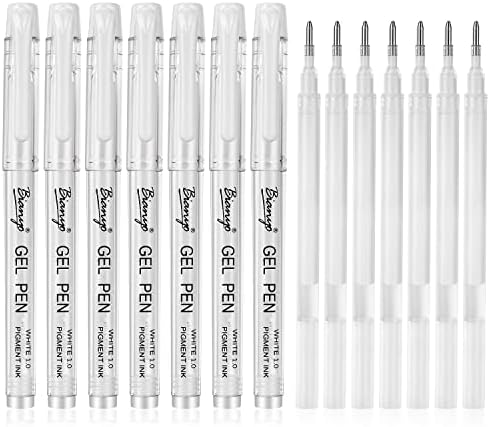 Amazon.com: Bianyo White Gel Pen Combo Set, Pack of 7 White Gel Pens ...