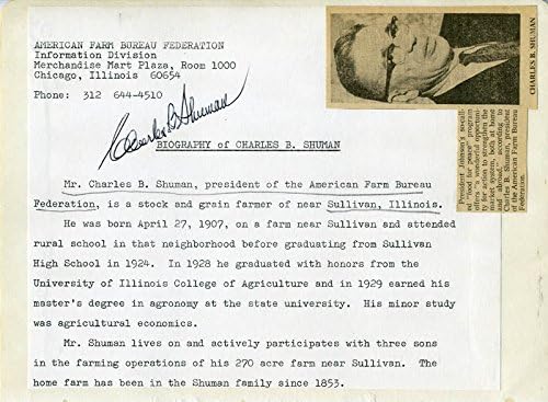 Amazon.com: Charles B. Shuman - Biography Signed : Collectibles & Fine Art