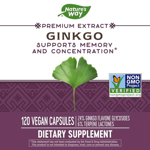 Nature's Way Premium Extract Ginkgo, Memory and Concentration*, 120 ...