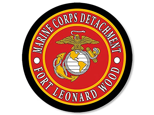 Buy Round Marine Corps Fort Leonard Wood Sticker (Logo USMC Base mo ...
