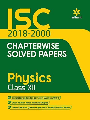 Amazon.in: Buy ISC Chapterwise Solved Papers Physics Class 12th Book ...