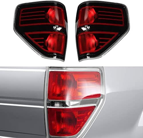 Amazon.com: labwork Driver and Passenger Side Red Smoked Tail Lights ...