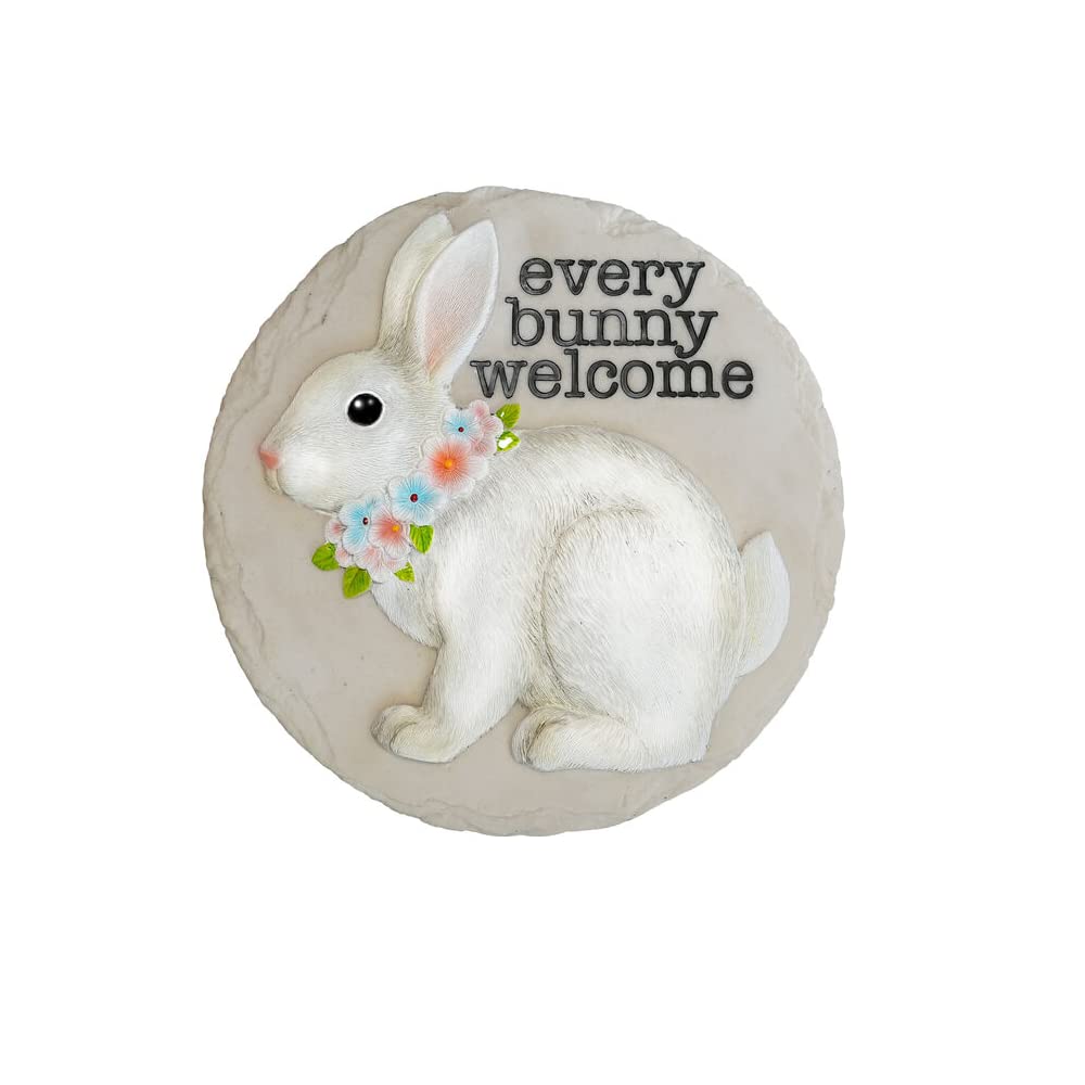 Rabbit Stepping Stone With Resin