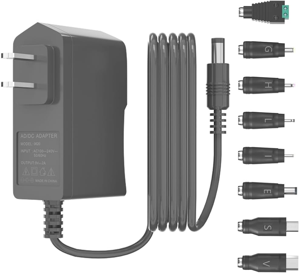 Amazon.com: Universal 5V 2A Power Supply Adapter, DC Plug with 8 DC ...