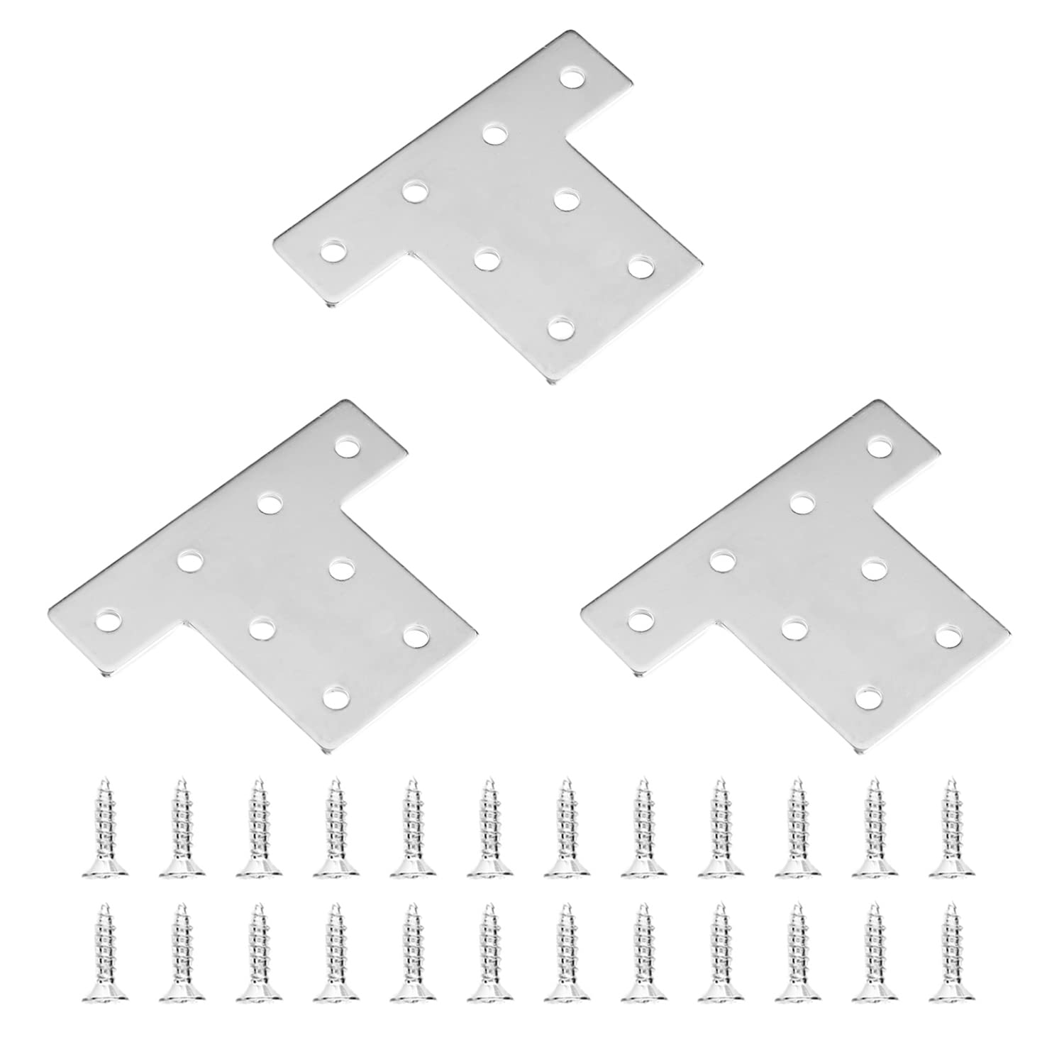 MroMax 3PCS T-Shaped Repair Plate 4.53" x 3.39"(LxW) Carbon Steel ...