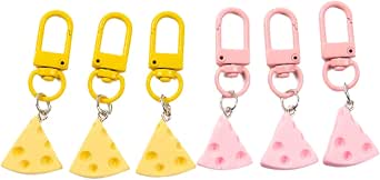 WEIGANGFANG 6Pcs Cheese Keychians Cartoon Food Keyrings Backpack ...