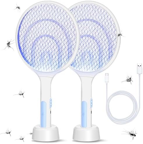 Amazon.com : Qualirey 2 Pcs Electric Fly Swatter Racket 3000V 2 in 1 ...
