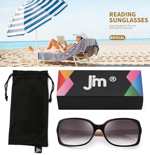 JM Classic Bifocal Reading Glasses Square Stylish Gradient Sunglasses ...