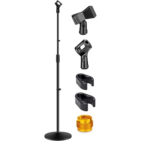 Amazon.com: Universal Compact Base Microphone Stand - 2.8 to 5 Ft ...