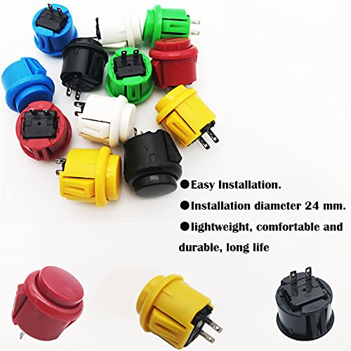 Arcade Buttons, CTRICALVER 12pcs *24mm DIY Arcade Button Switch, for ...
