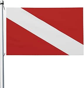 Amazon.com : WOLEN Scuba Diving Deep Dive Flag Flag 3x5 Ft Reversible ...