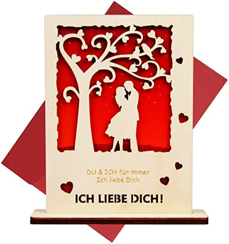 TAROME Ich Liebe Dich Grußkarte Holz Geschenkkarte mit Umschlag ...