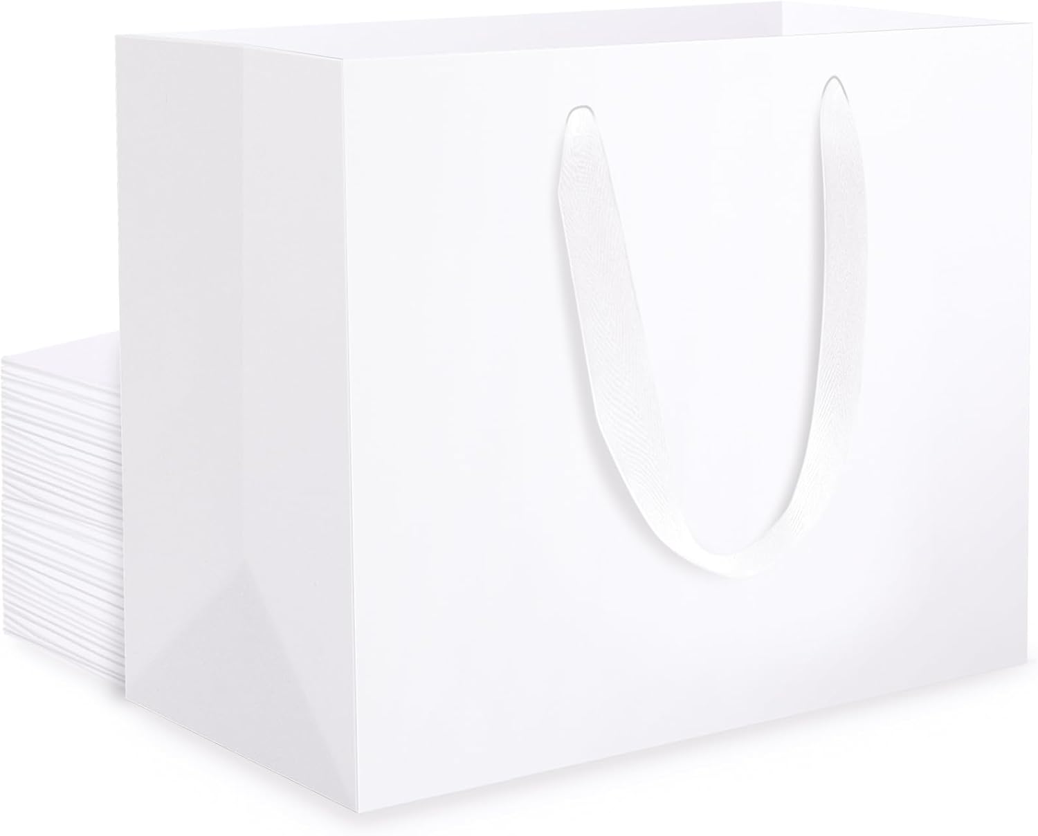 EUSOAR White Paper Bags - 20PCS S 22x10x18cm Small White Gift Bags with ...