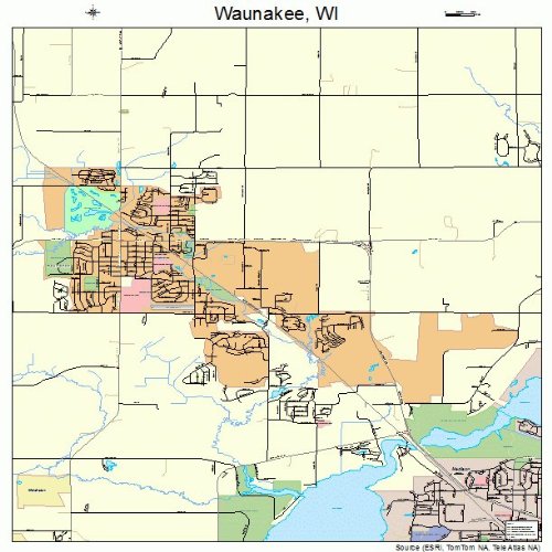 Amazon.com: Large Street & Road Map of Waunakee, Wisconsin WI - Printed ...