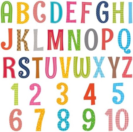 DECOWALL DS9-1701A Uppercase Alphabet ABC 123 Letter Numbers Kids Wall ...