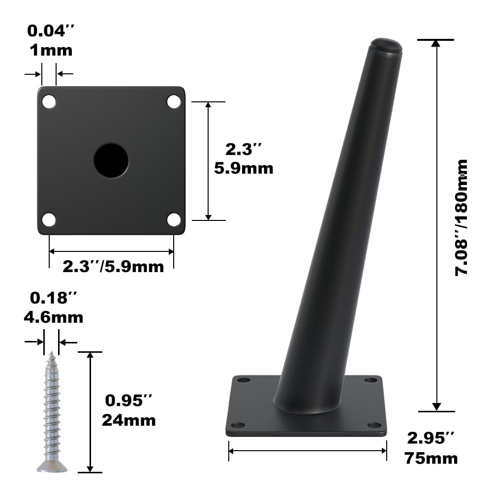 Snapklik.com : FIVEPEARS 8 PCS 7 Inch Heavy Duty Matte Black Metal ...