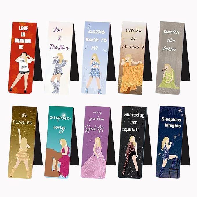 CRAFT MANIACS 10Pcs Magnetic Bookmarks, Perfect Fan Gift Funny and ...