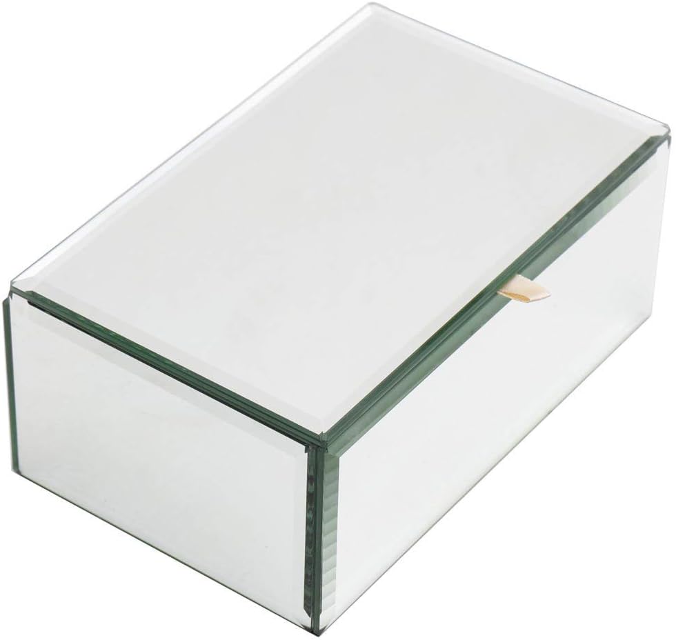 Dibor Mirrored Effect Jewellery Box Large Bevelled Finish Anniversary ...