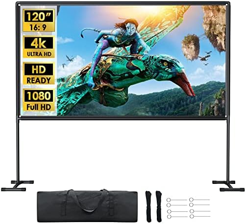 Amazon.com: YOWHICK Projector Screen with Stand 120 inch Outdoor Indoor ...