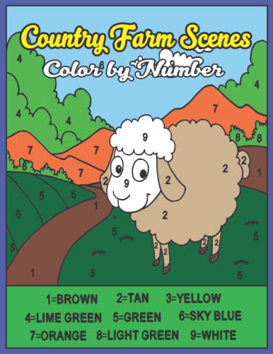 Country Farm Scenes Color by Number: Farm Animals Paint by - Want It All