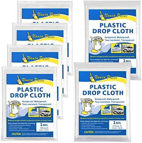 Amazon.com: Painters Plastic Drop Cloth 13 Feet by 16 Feet Plastic ...
