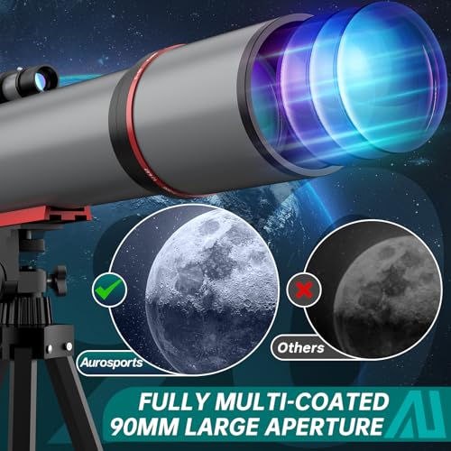 Astronomical Refractor Telescope 90mm Aperture for Adults Astronomy ...