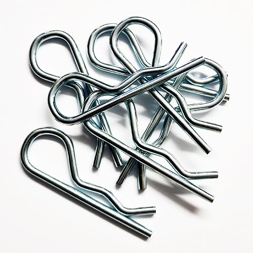(10 Pack) R Clip Pins Wire Carbon Steel 75mm Length Trailer R Shaped ...