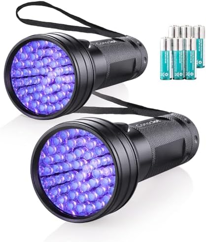 FOLKSMATE 2-Pack UV Flashlight Black Light, 51 LED 395nm Ultraviolet ...