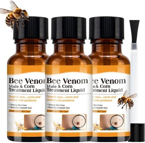 3PCS Natural Bee Venom Mole Remover,Fast-Acting Skin Mole Remover for ...