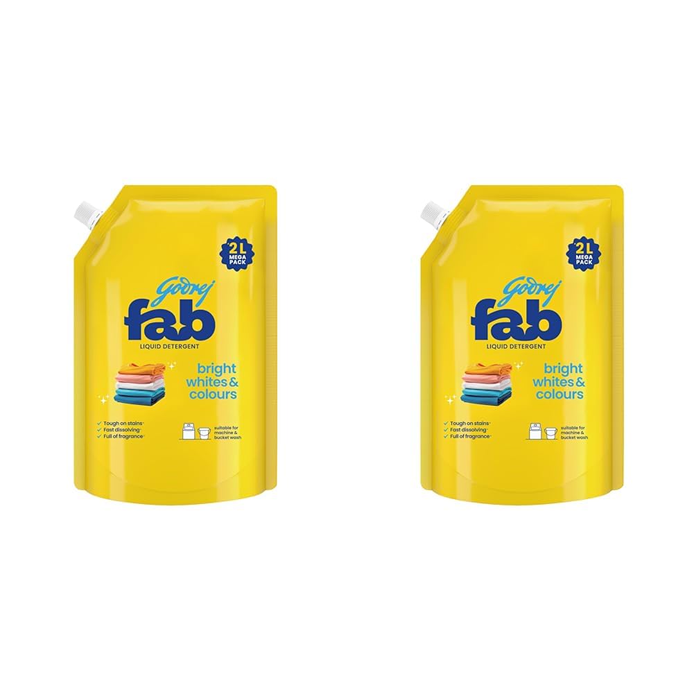Godrej Fab Liquid Detergent Refill Pouch for Machine & Hand Wash - 2kg ...