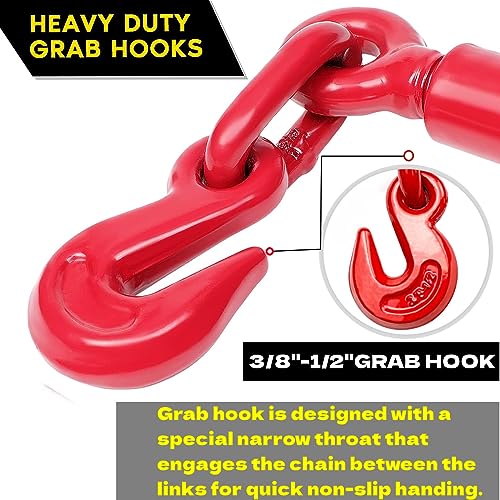 Snapklik.com : Ratchet Chain Binder 3/8-1/2 Inch, 2 Pack Load Binders ...