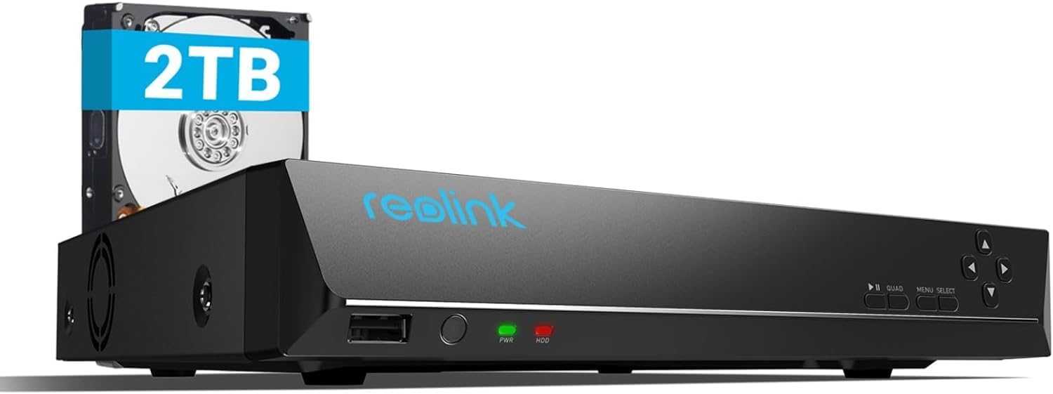 Reolink NVR 8 Channel Network Video Recorder with 2TB HDD Support 16MP ...
