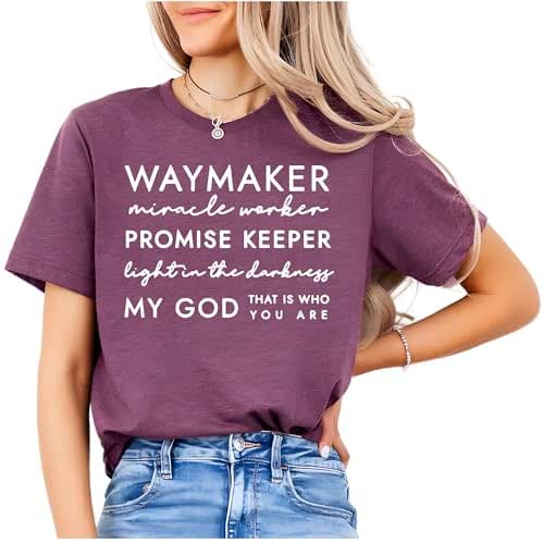 Amazon.com: Waymaker Christian T-Shirt – Bible Verse Faith Tee ...