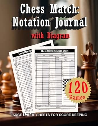 Chess Match, Notation Journal! with Diagram: Cool Game Book, 8,5” x 11 ...