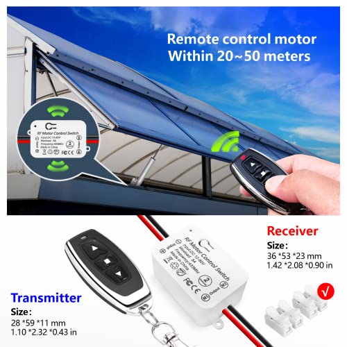 DieseRC Wireless DC Motor Remote Control Switch, DC 12V~80V 5A Relay ...