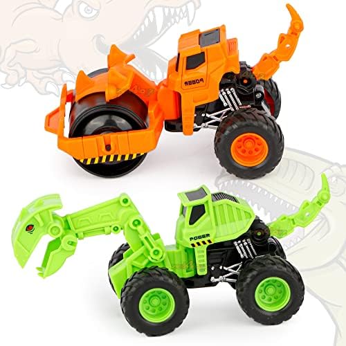 Zest 4 Toyz Friction Powered Toys for Kids Dinosaur Engineering Vehicle ...