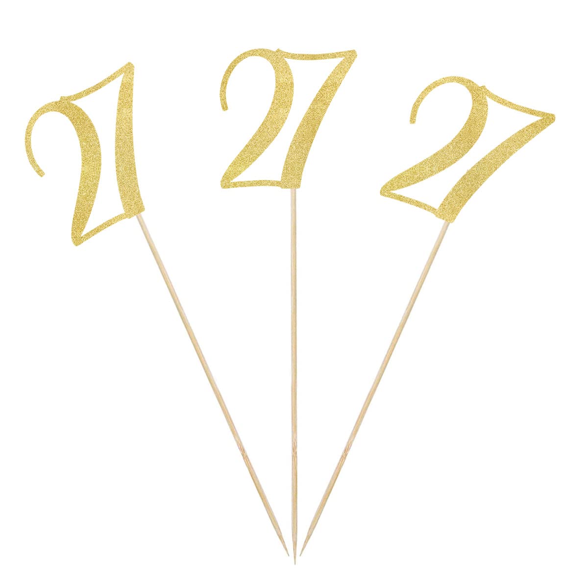 Amazon.com: Gold Glitter 27th Birthday Centerpiece Sticks, 12-Pack ...