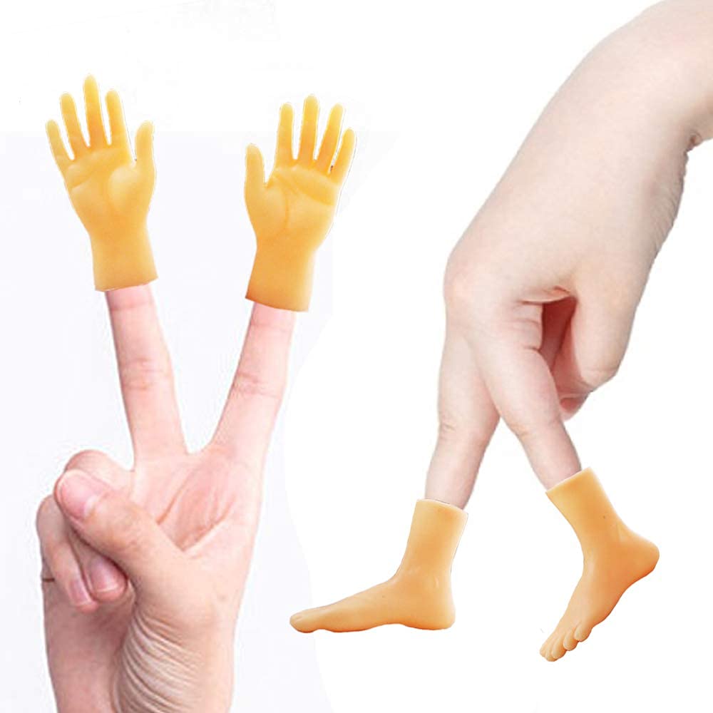 Amazon.com: DE Tiny Hands Left & Right Hand and Rubber Finger Feet Mini ...