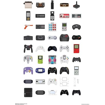 Amazon.com: Pyramid America Periodic Table of Game Controllers Cool ...