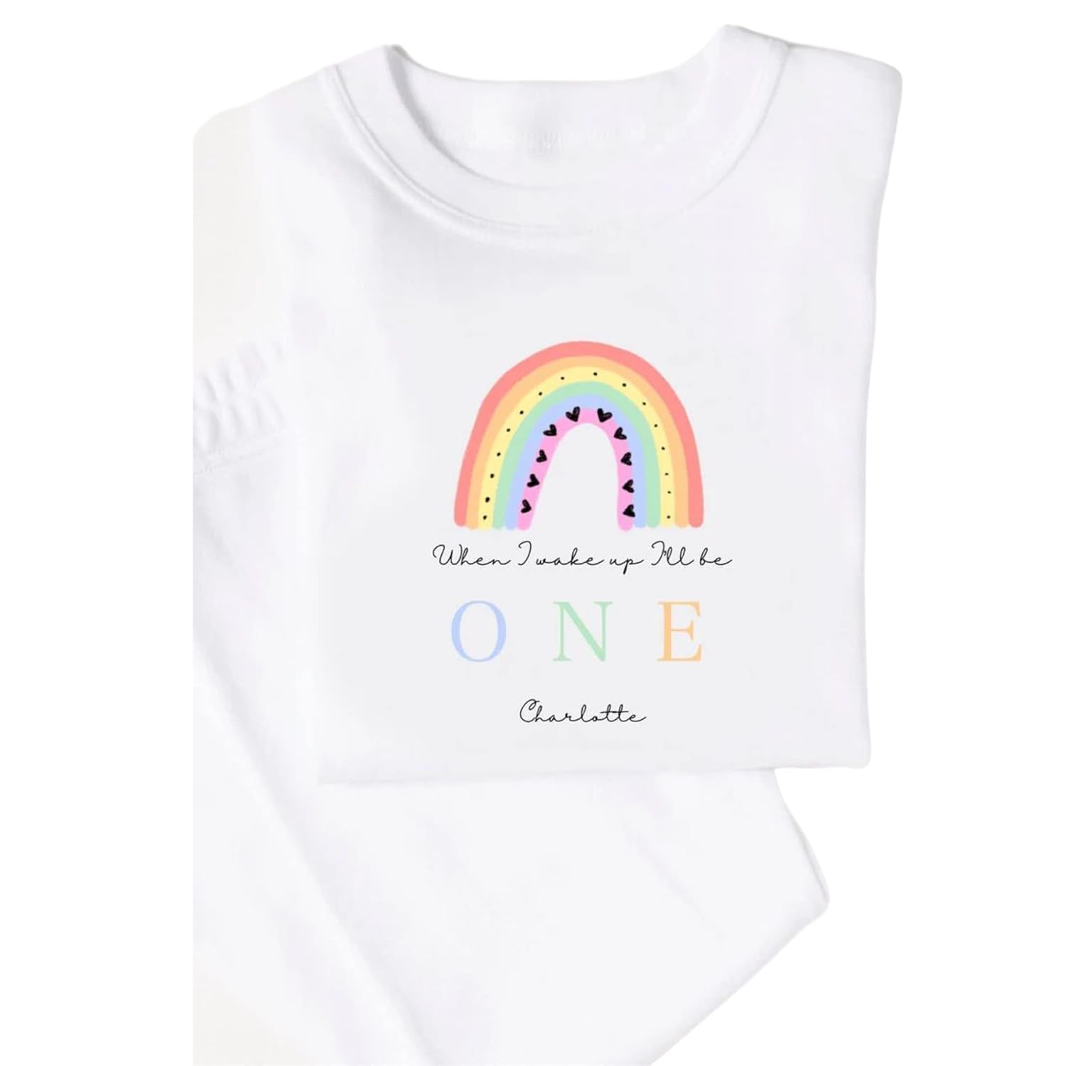 Personalised When I wake up I'll be One Any age Rainbow Birthday ...